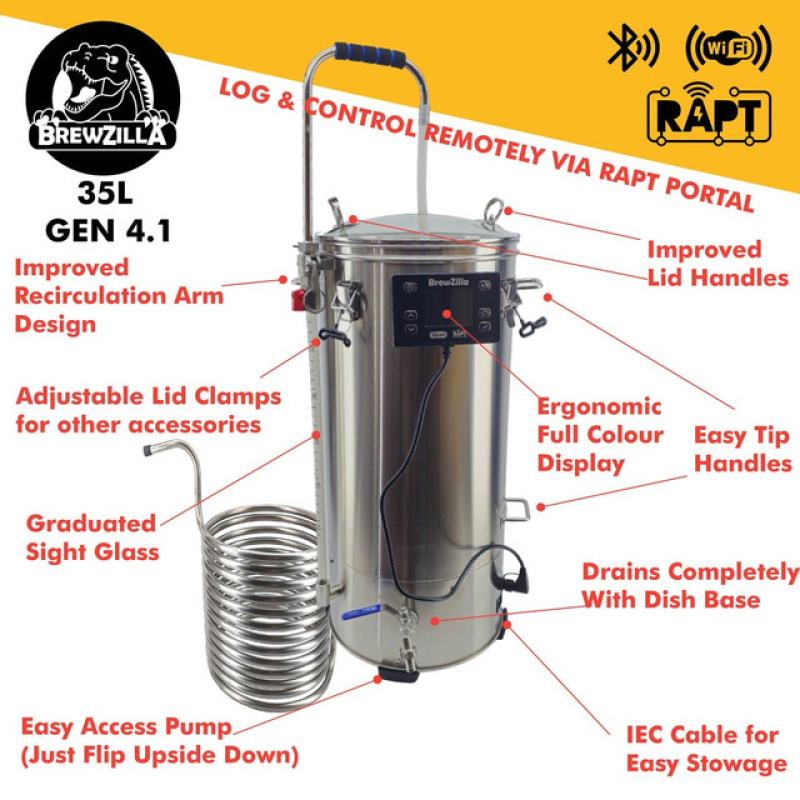 BrewZilla Gen 4.1 - Single Vessel Brewery - 35 Litre - Robobrew ...