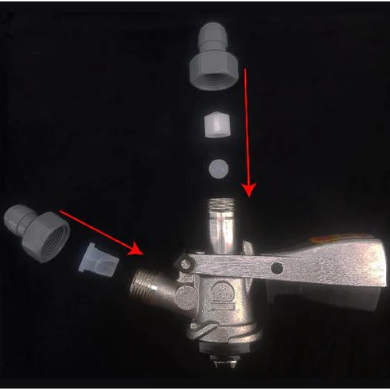 Keg Coupler - D-Type Stainless with Duotight Fittings - Disconnects and ...