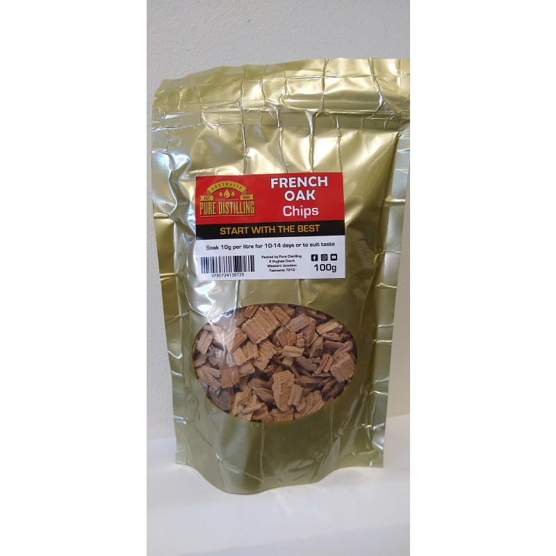 Pure Distilling French Oak Chips 100g - Additives | League of Brewers NZ