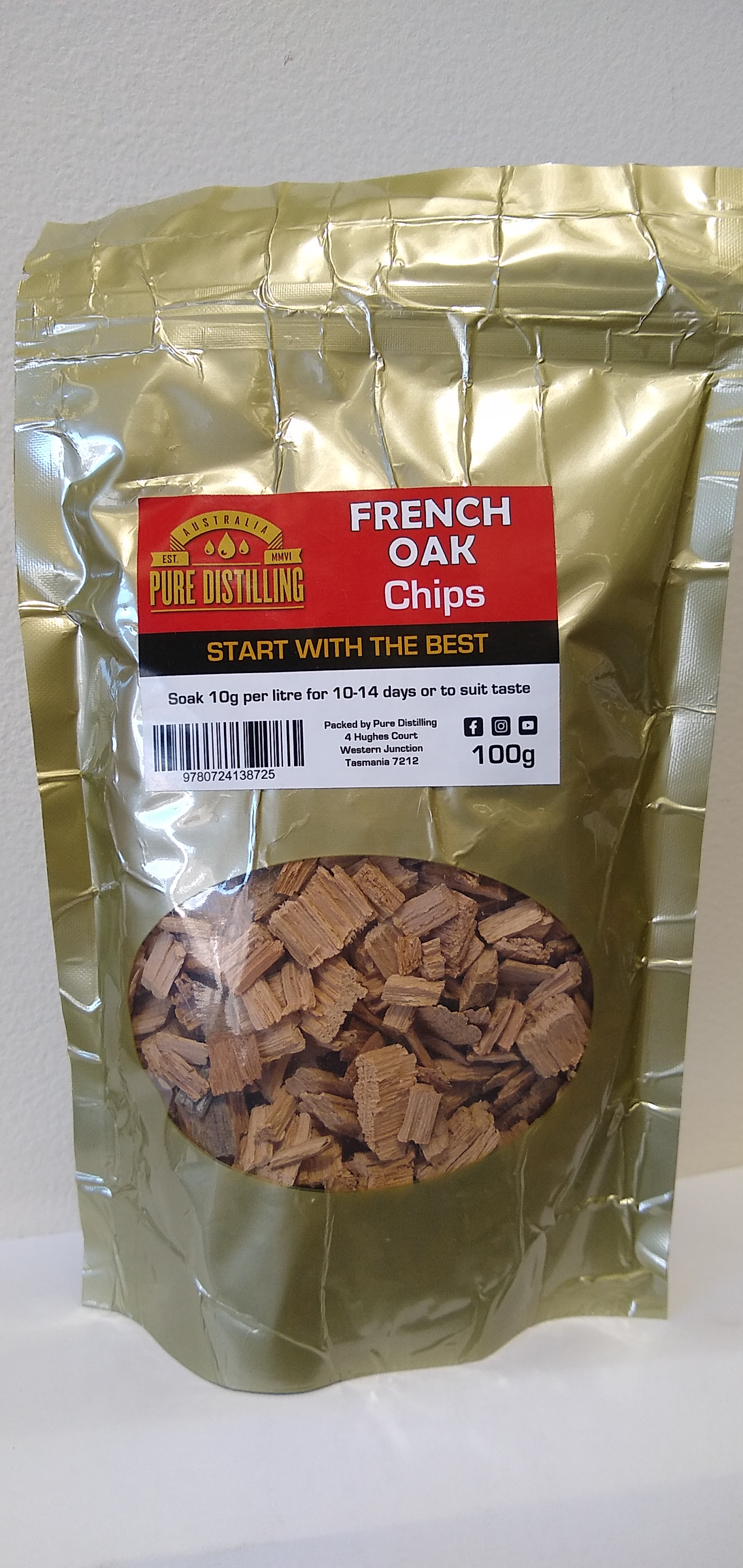Pure Distilling French Oak Chips 100g - Additives | League of Brewers NZ
