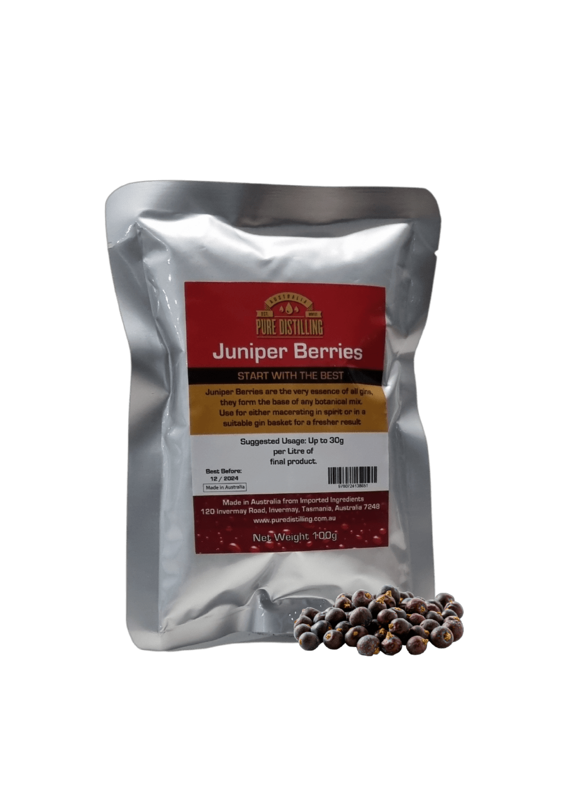 Pure Distilling Botanical Juniper Berries (100g) - Raw Ingredients and ...